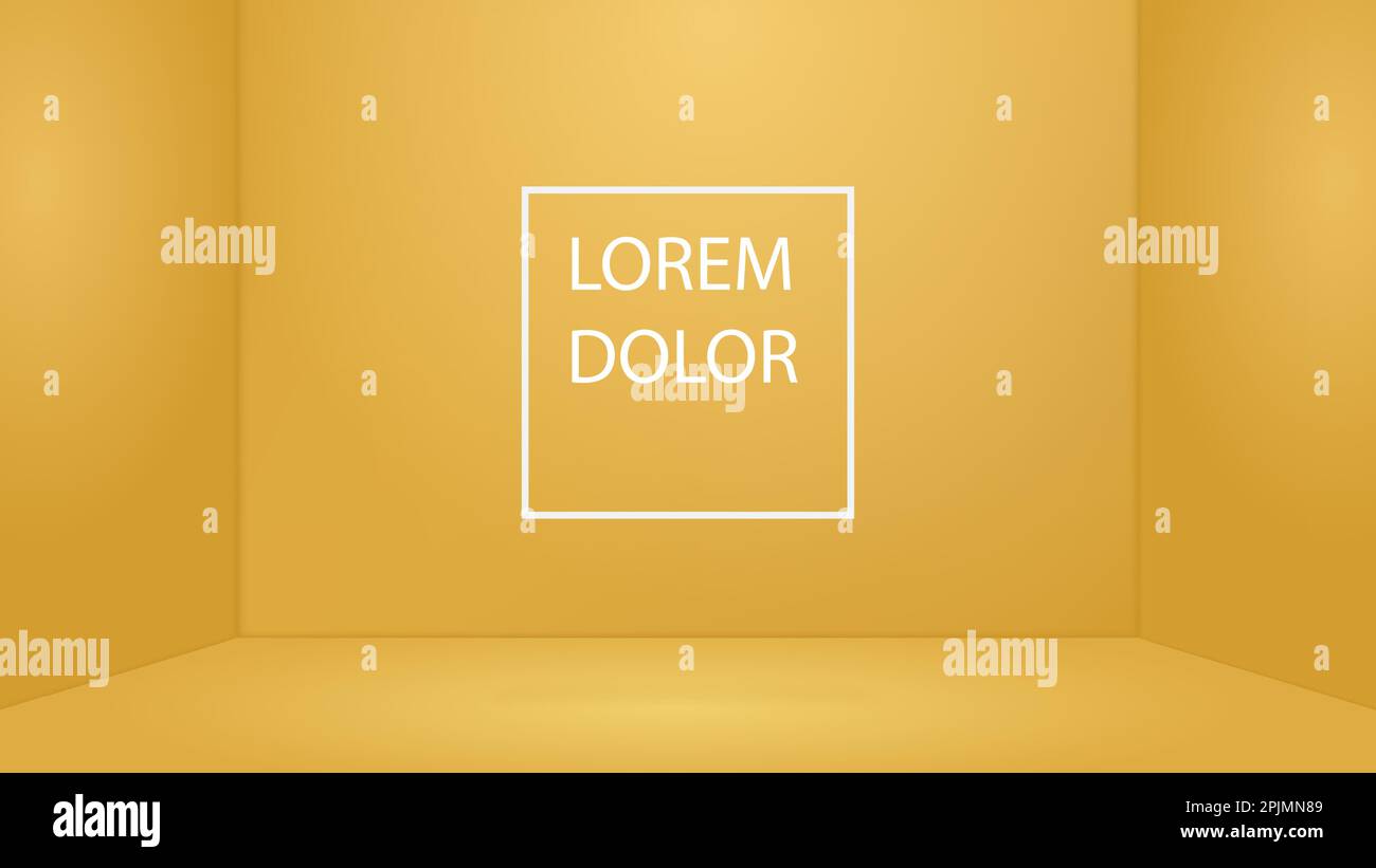 Yellow empty room background. Minimalist design interior background ...