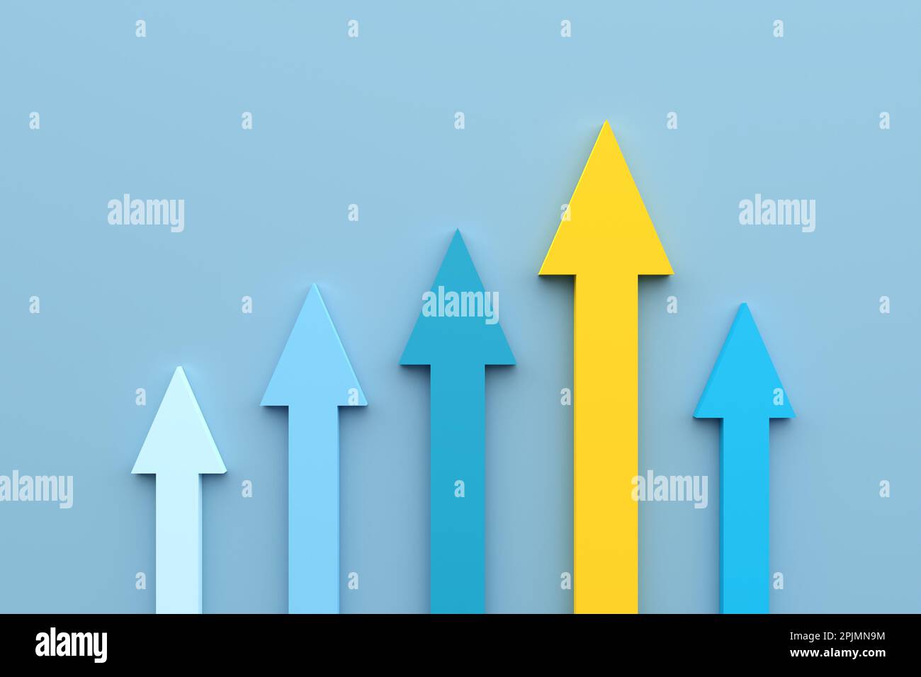 Business competition and competitive advantage concept. Progress and success. Yellow arrow ...