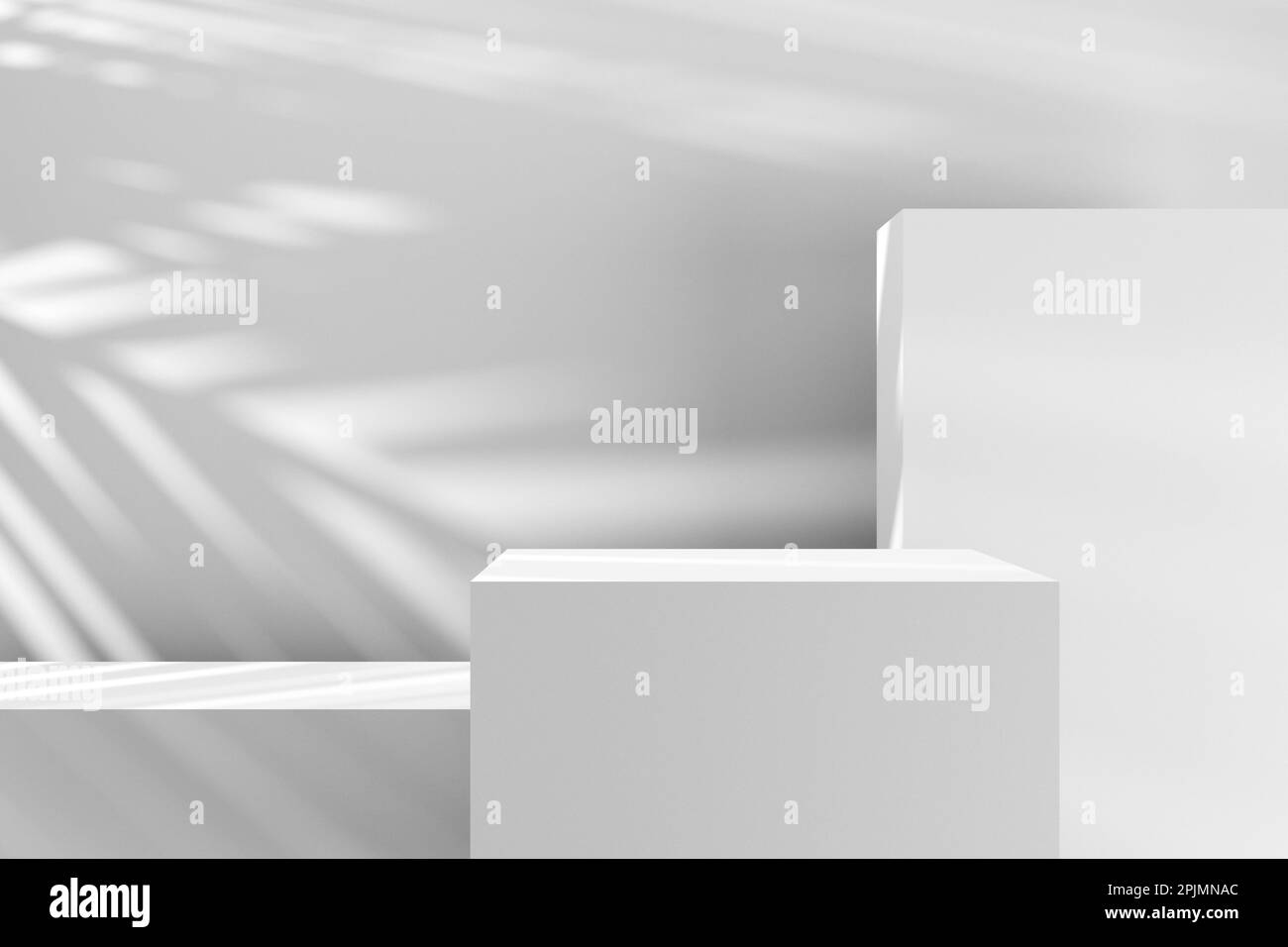 Modern minimal empty white cube shaped rectangle podiums, platform or ...