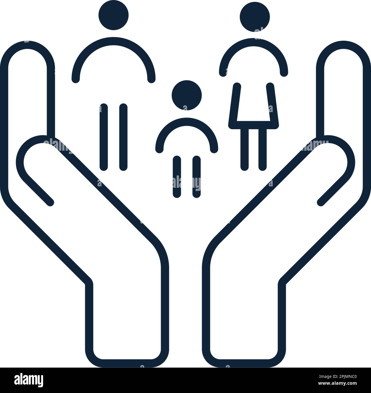Family care concept. Hands holding small family - father, mother and ...