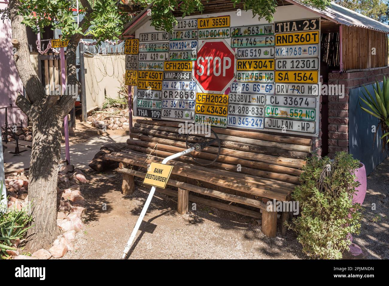 Kakamas, South Africa - Feb 25, 2023: Innovative decor at the Pienk ...