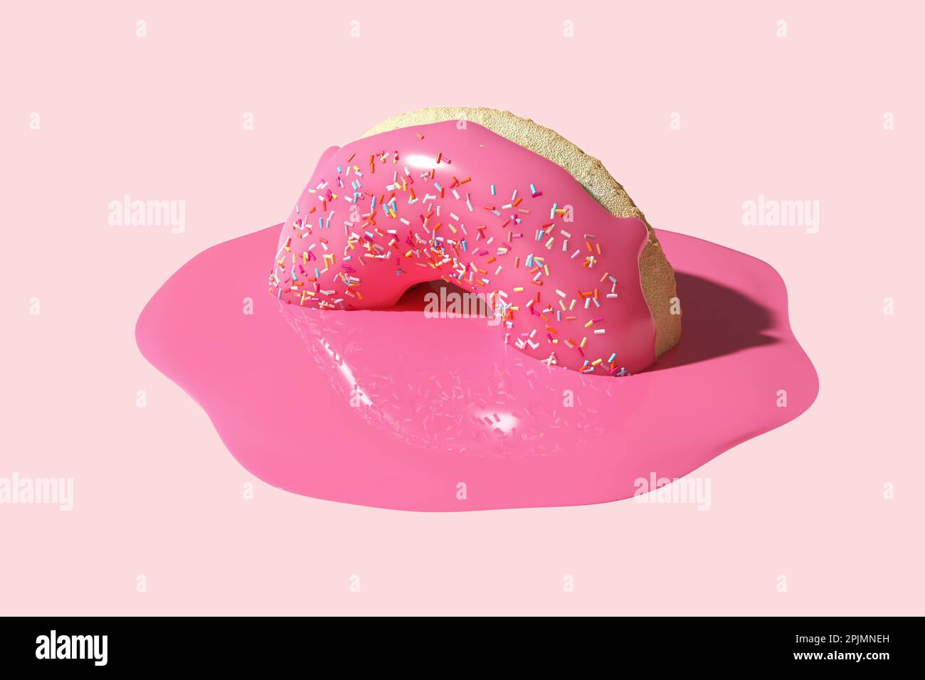 Pink melting donut hi-res stock photography and images - Alamy