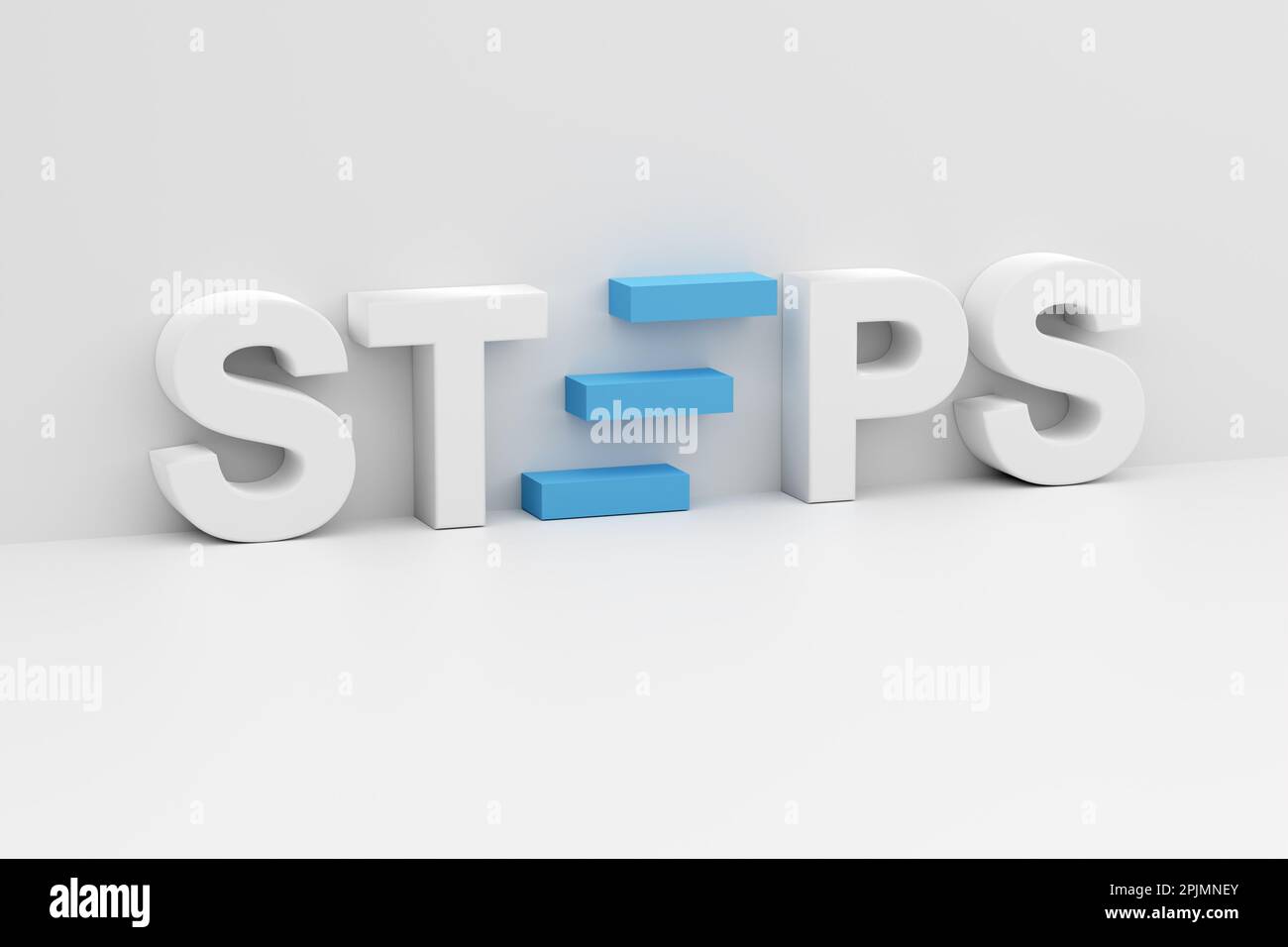 Steps of success in business, career or education. The word steps with ...