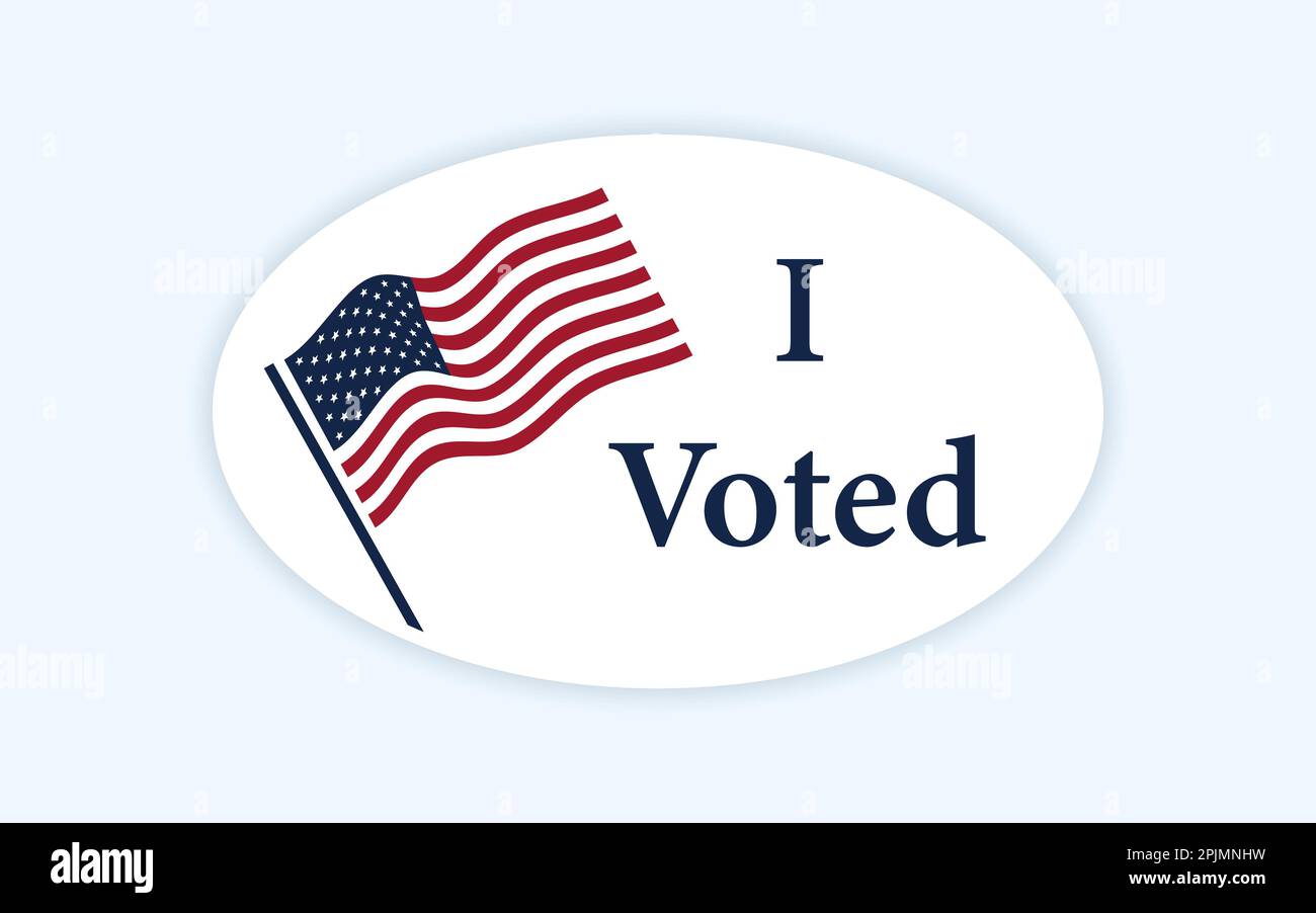 Classic style voting sticker with I voted slogan and us american flag ...