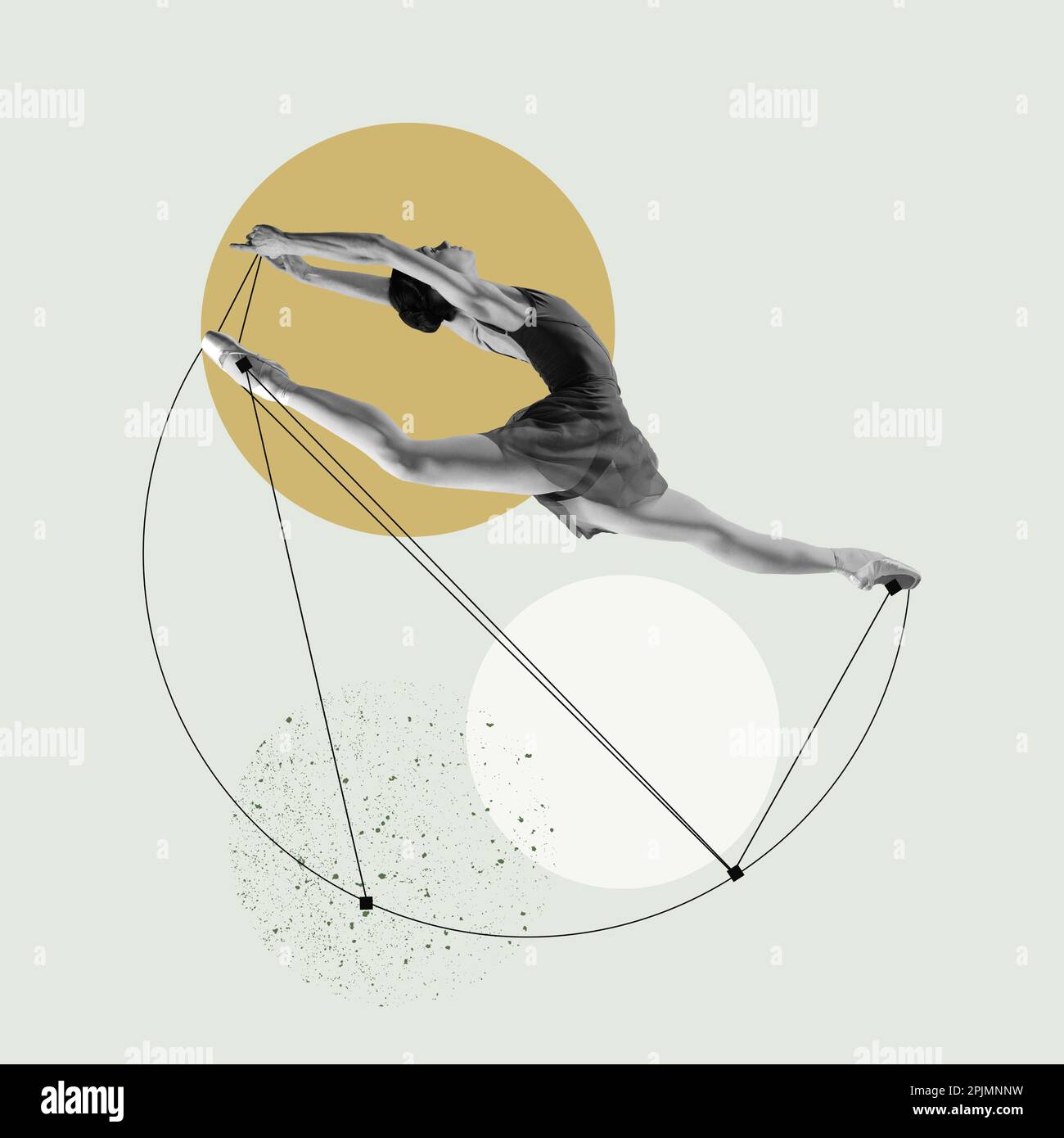 Flexible, tender, young woman, professional ballerina dancing over ...