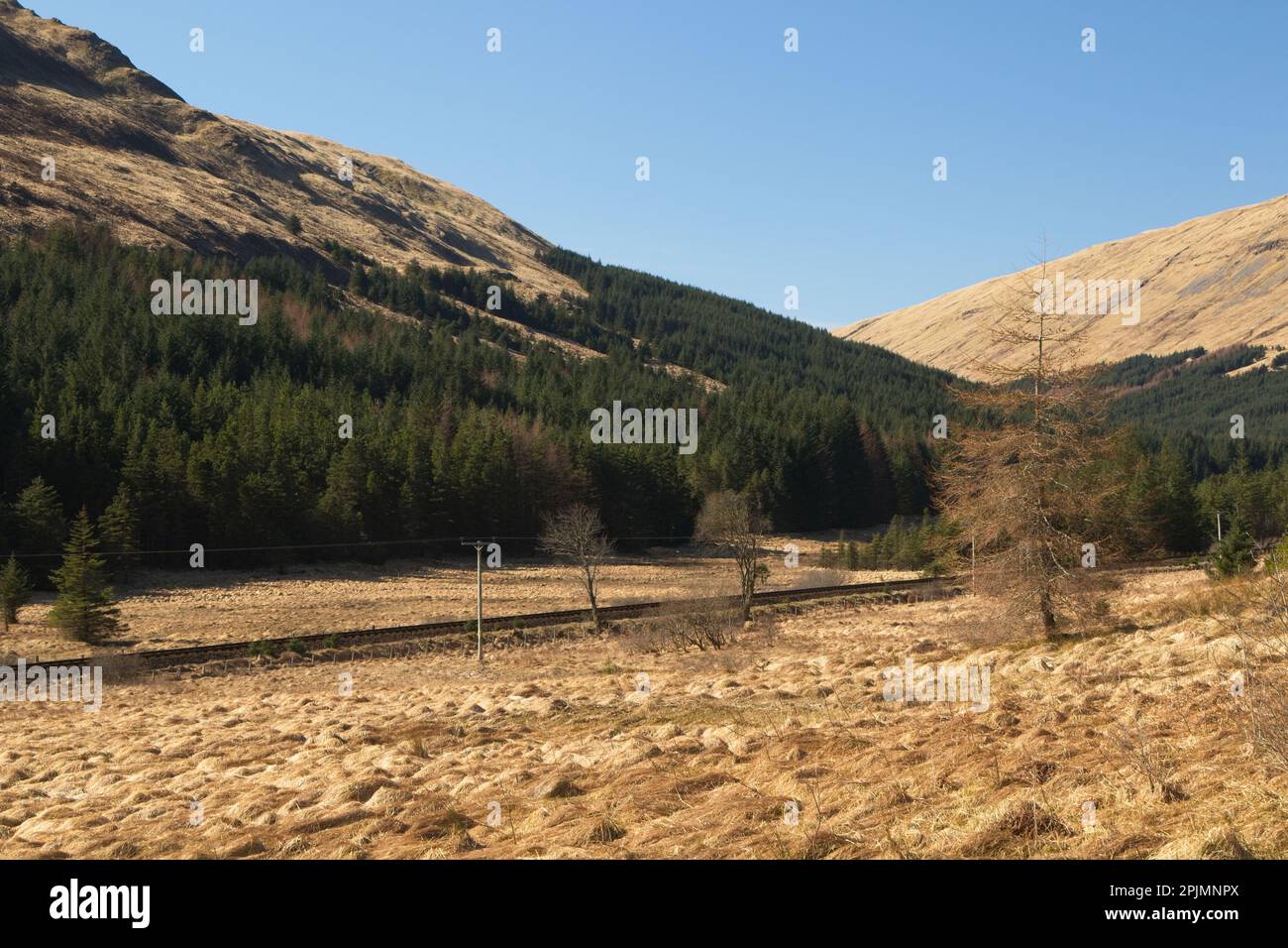Landscape captured in the Scottish Highlands from the A85 road just ...
