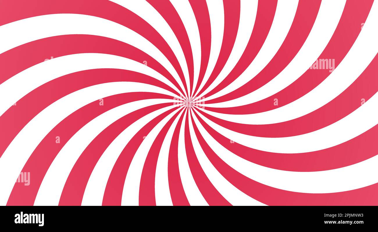 Sunburst background with red ray. Spiral curved rotating background ...