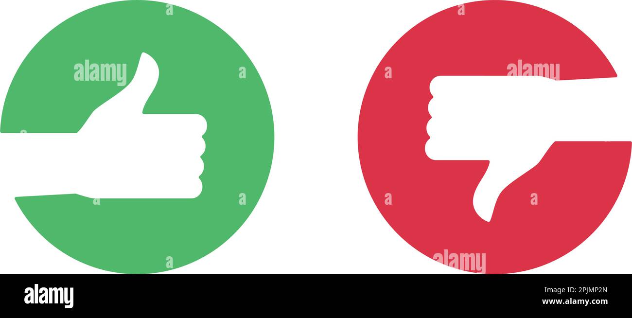 Like and dislike icons with hand and thumb up. Like and dislike button ...