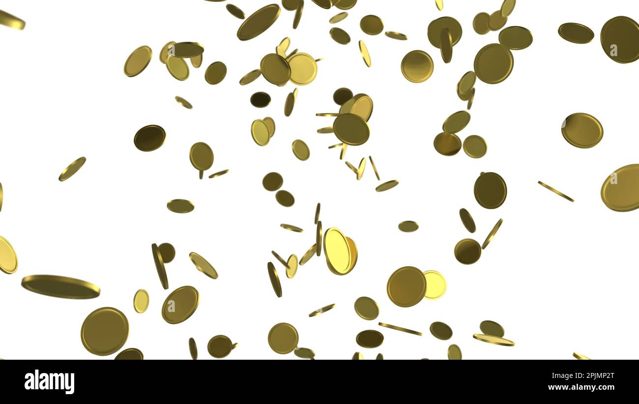 Gold falling coins. Coins rain. Gambling game, casino 3d golden cash ...