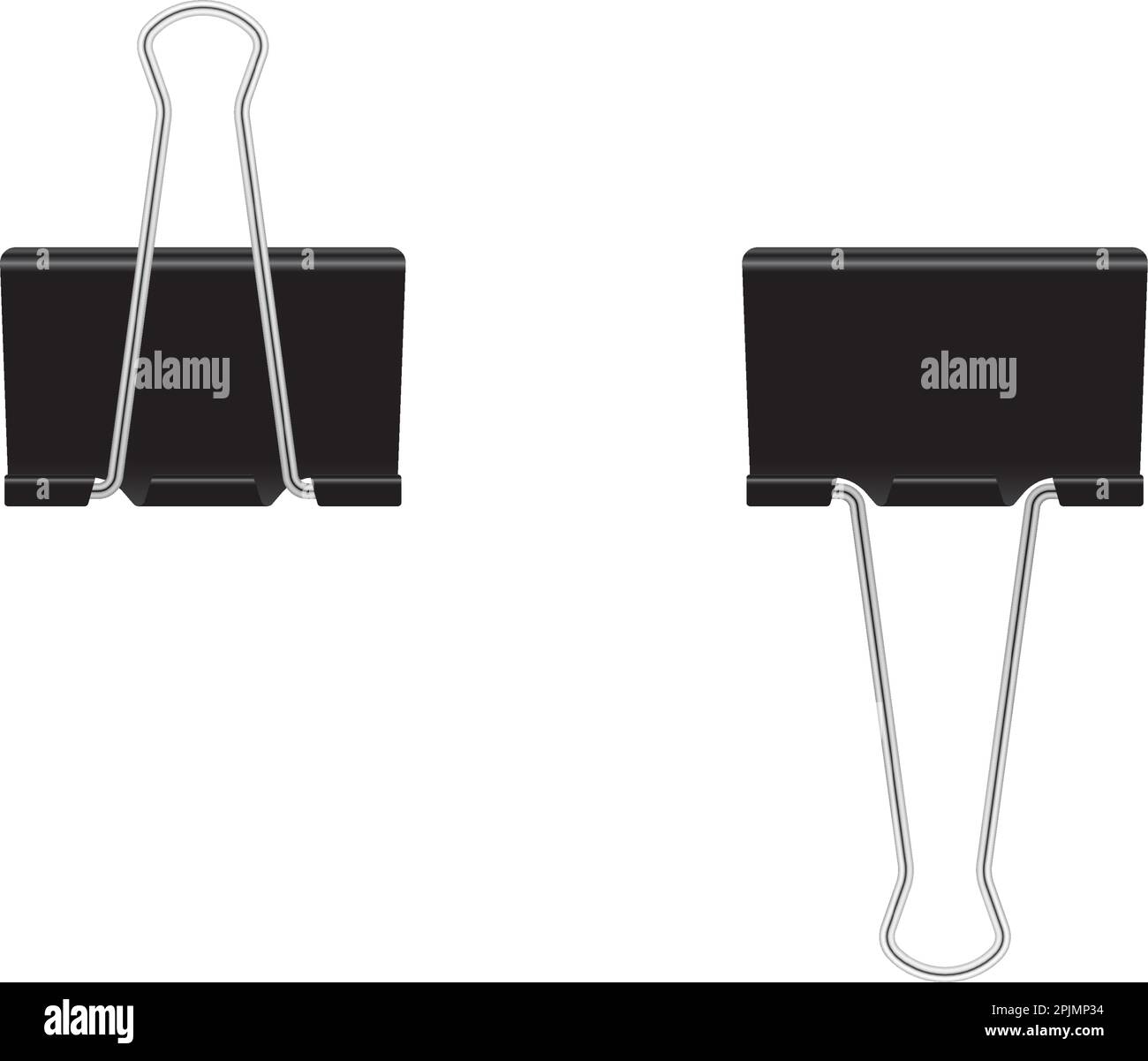 Metal paper clip or binder. Office stationary tool on isolated ...