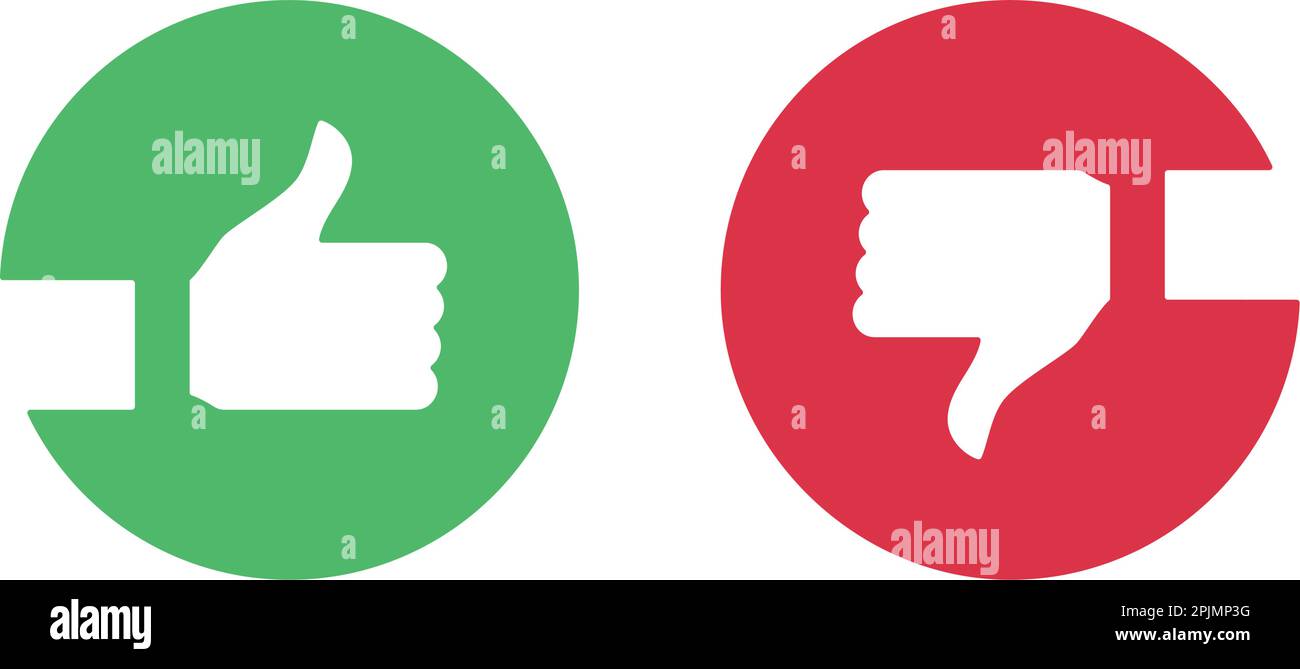 Like and dislike icons with hand and thumb up. Like and dislike button ...