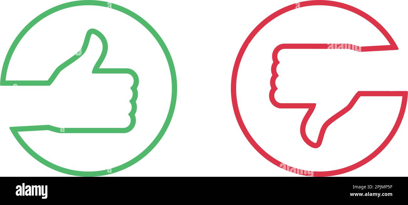 Like and dislike icons with hand and thumb up. Like and dislike button ...