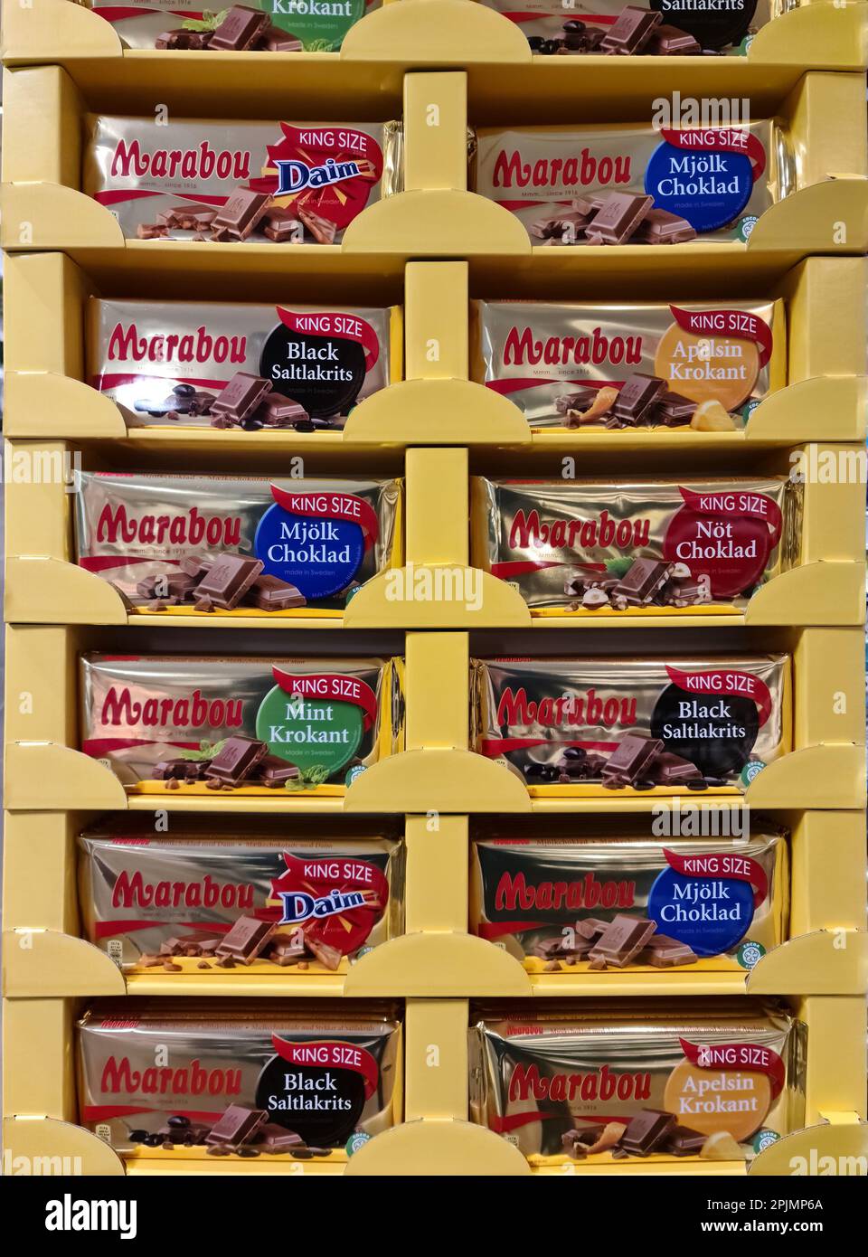 Kiel, Germany - 03 April 2023: Different varieties of Marabou brand ...