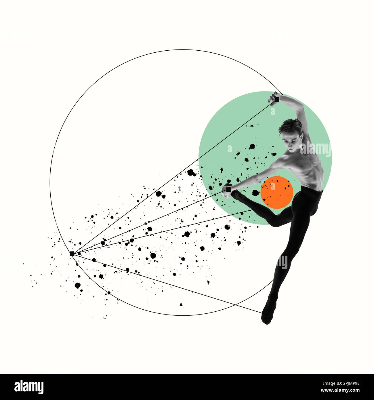 Handsome young man, ballet dancer with muscular relief body dancing ...