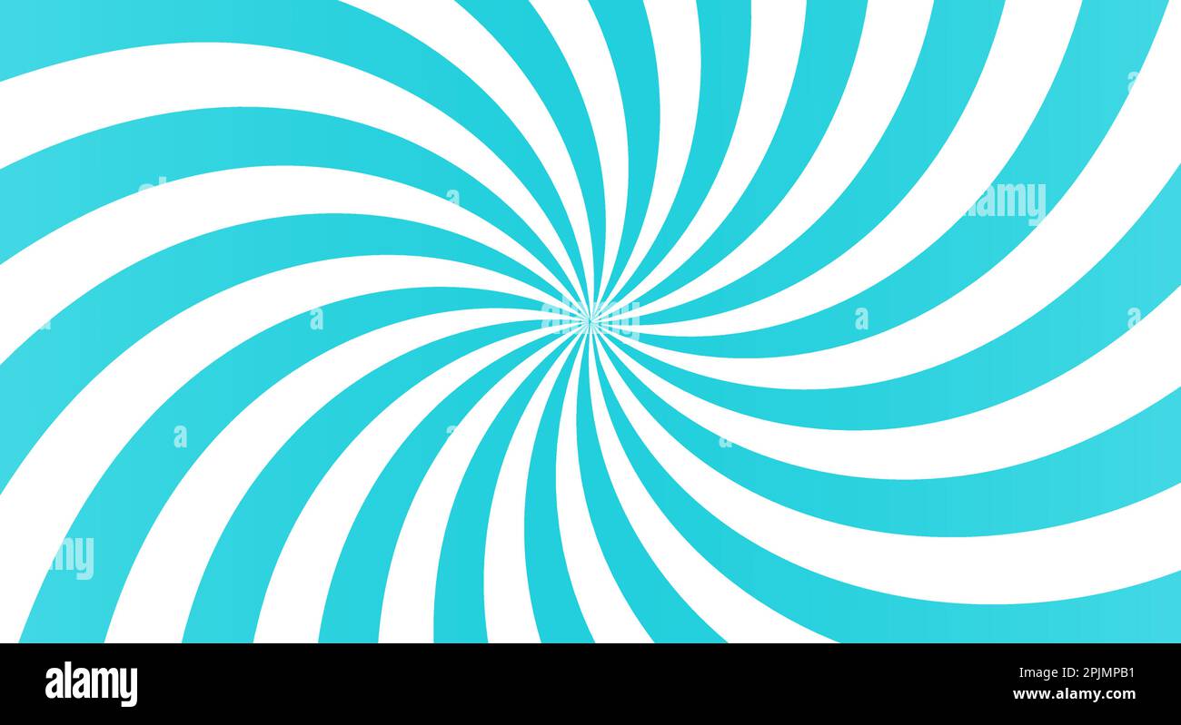 Sunburst background with turquoise ray. Spiral curved rotating ...
