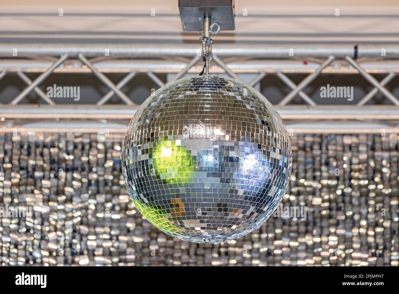 Rotating Mirrors Ball in Retro Style Disco Club Night Entertainment ...