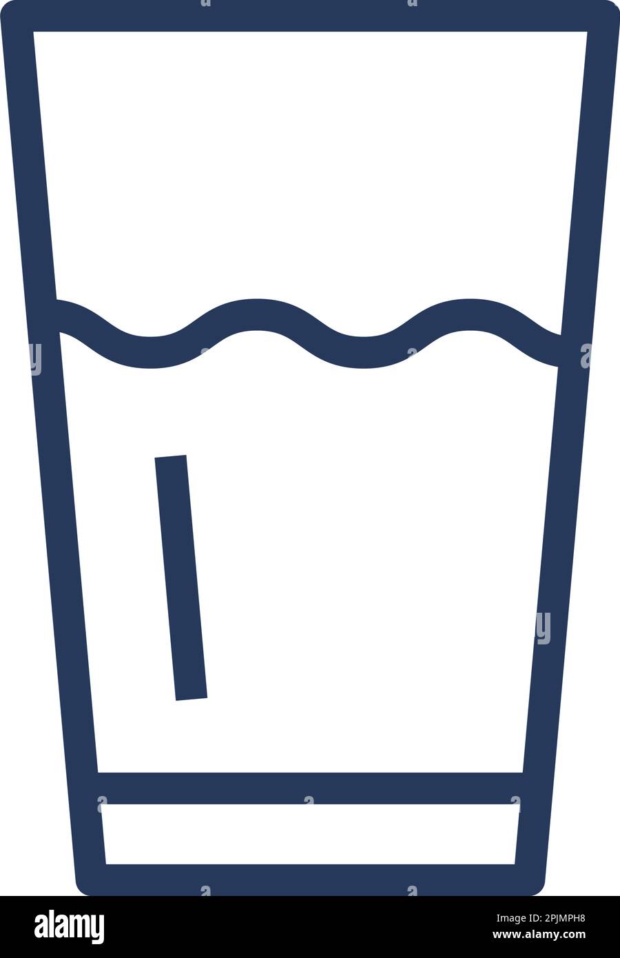 Glass with drink, beverage line icon. Glass of water outline icon. Simple, minimal symbol ...