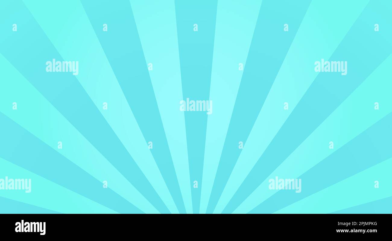 Sunburst light background with sun turquoise ray. Abstract summer sun ...