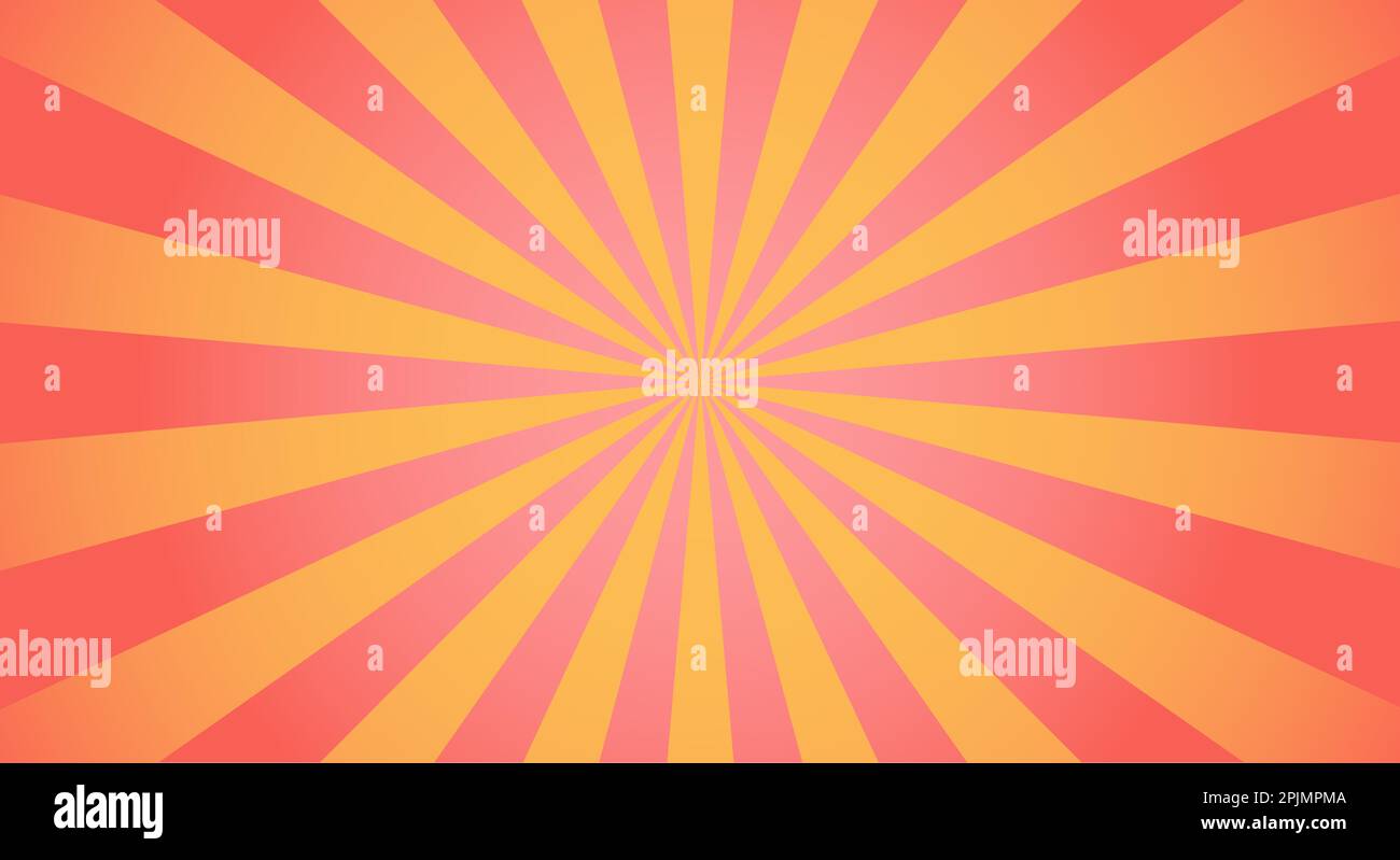 Sunburst light background with sun yellow and red ray. Abstract summer ...