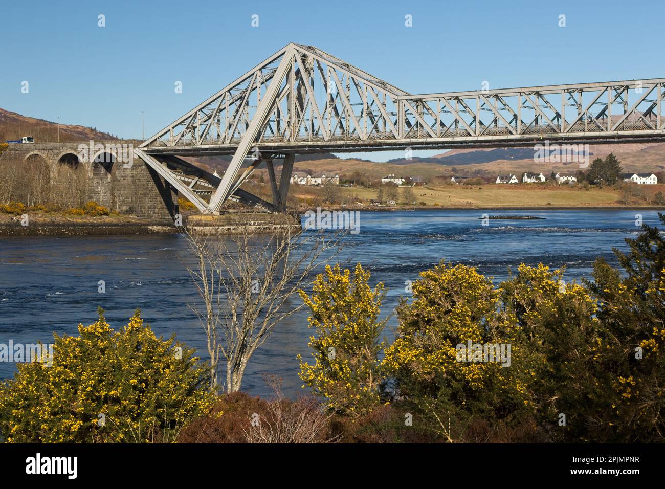 Connel Bridge is a cantilever bridge that spans Loch Etive at Connel in ...