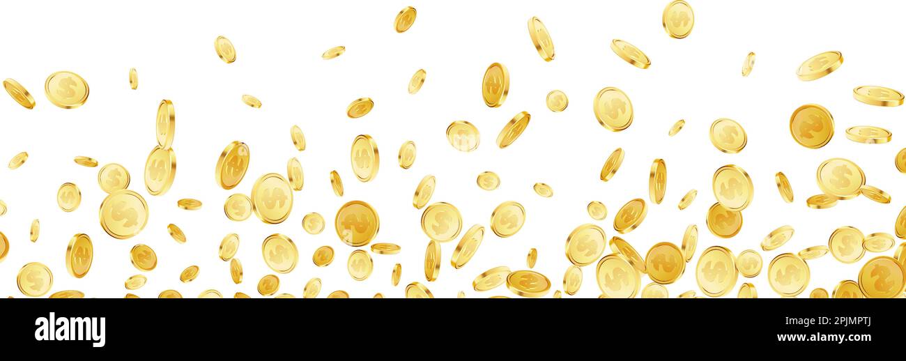 Coins splash background. Casino jackpot or win concept. Cash jump on ...