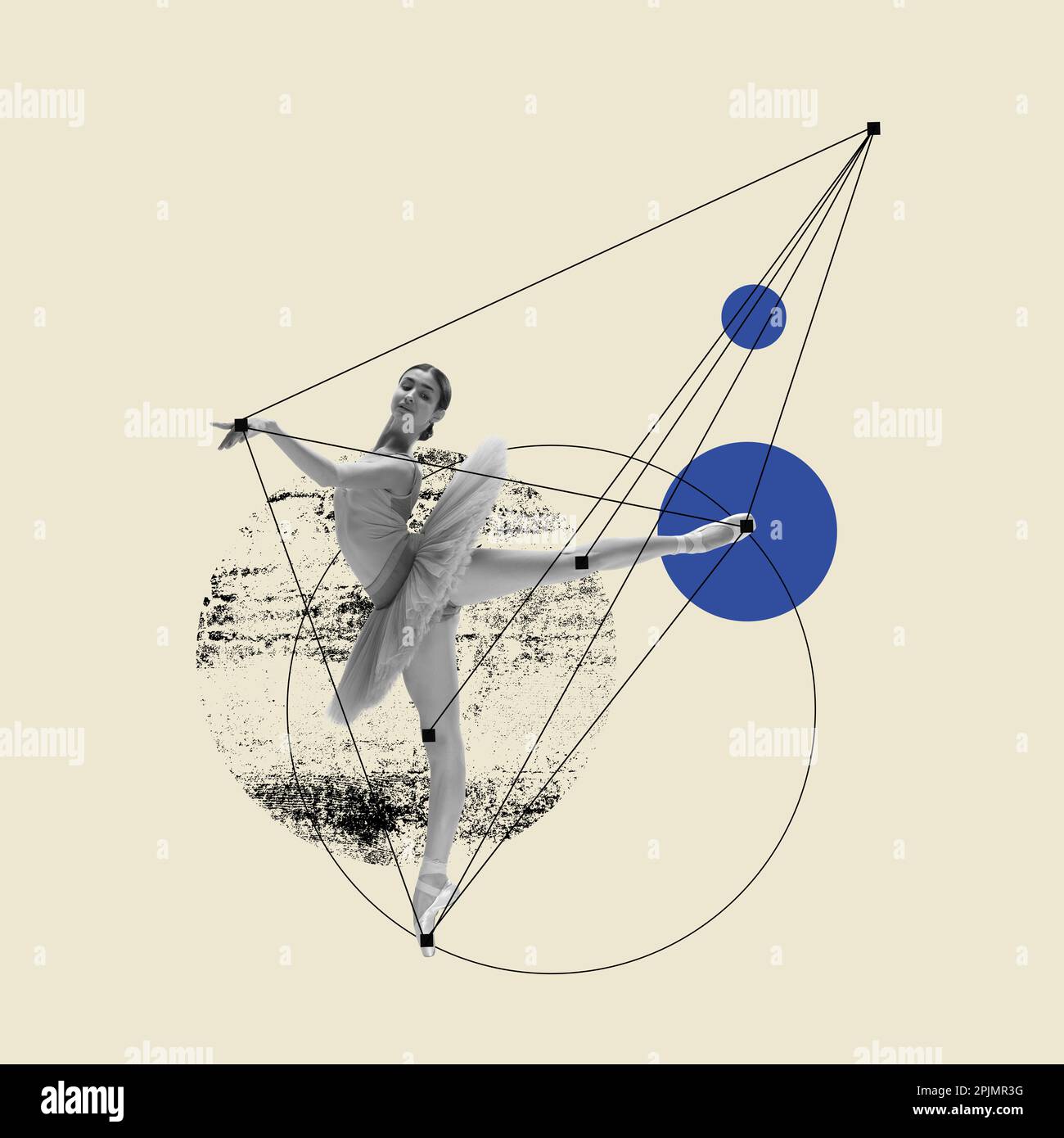 Tender, graceful young ballerina, dancing in ballet tutu over pastel ...