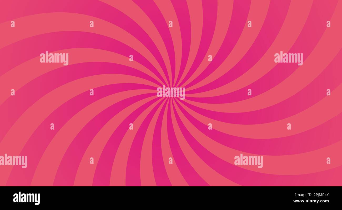 Sunburst background with red ray. Spiral curved rotating background ...