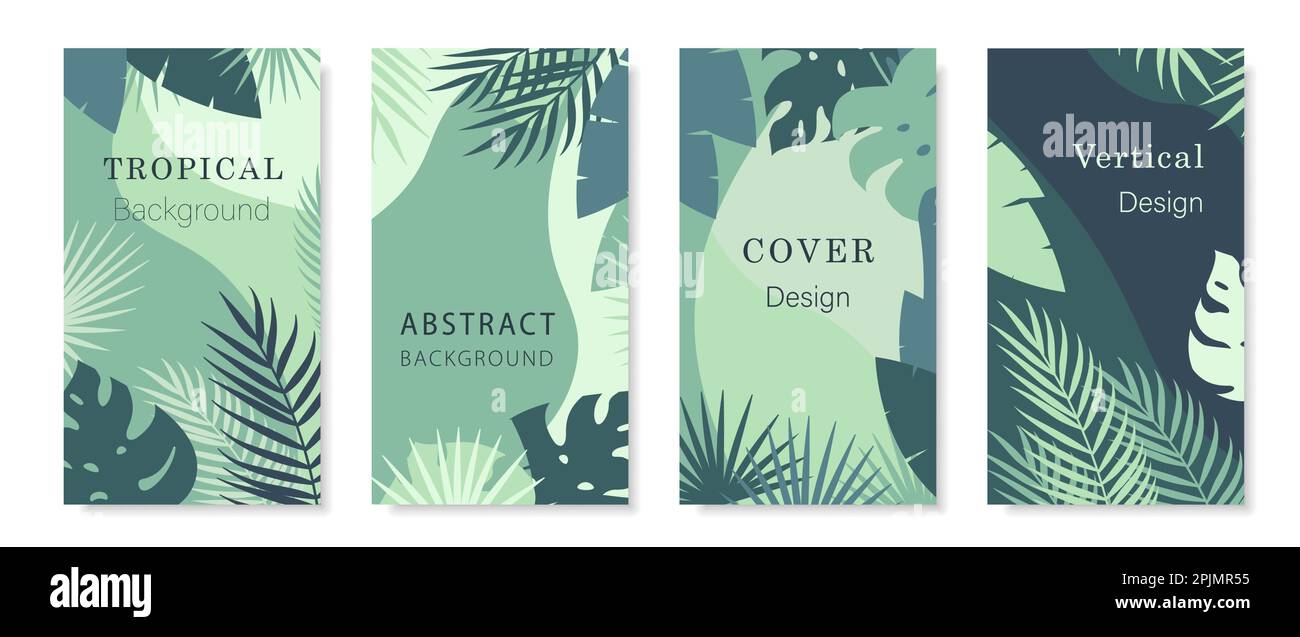 Green tone tropical theme backgrounds for social media story, posters ...