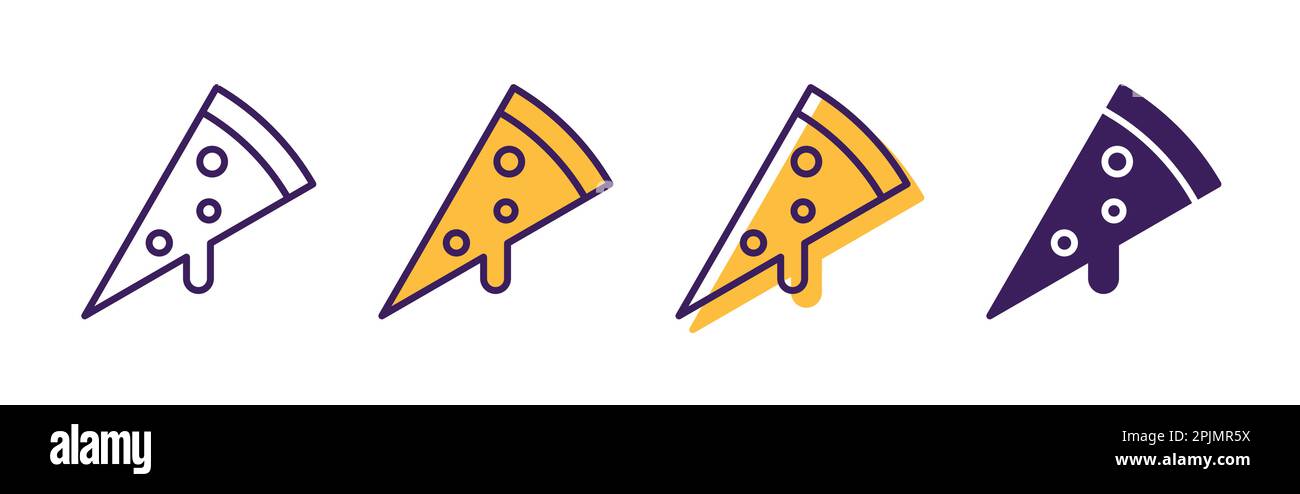 Top view pizza slice icon. Fast food, pizza symbol. Line, outline ...