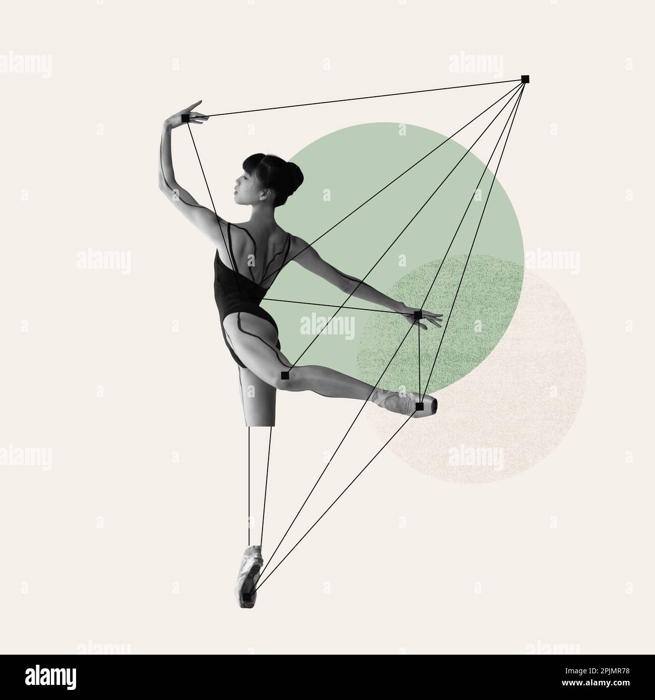 Professional dancer, ballerina making creative performance over pastel ...