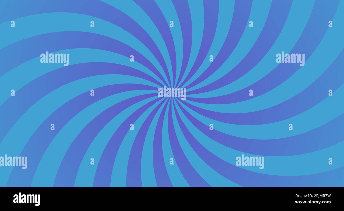 Sunburst background with blue ray. Spiral curved rotating background ...
