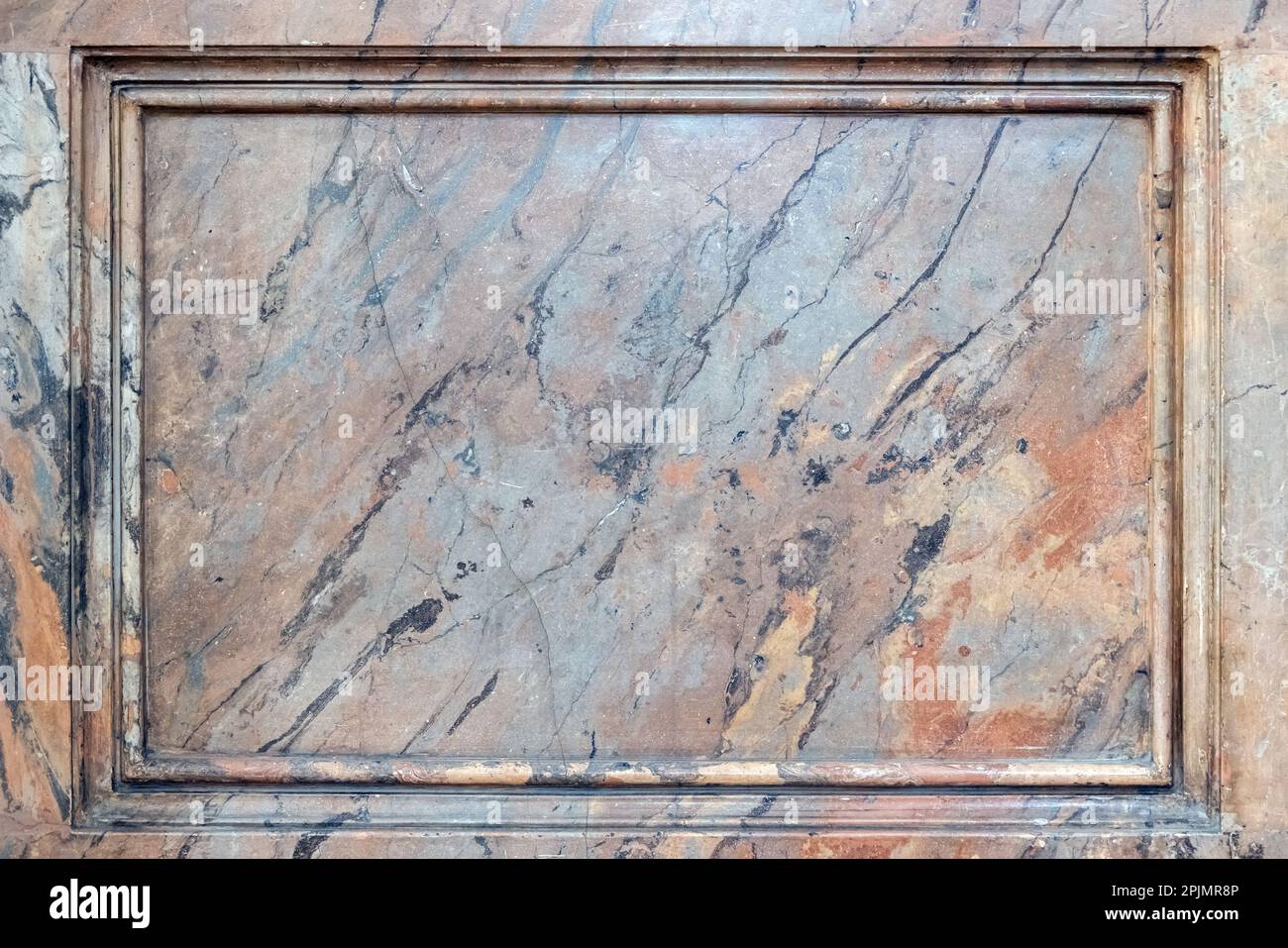 An empty relief frame carved in the decorative stone wall, abstract ...