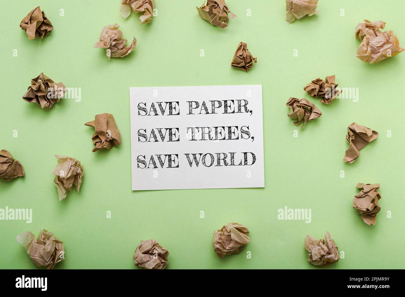 message on white paper Save paper, Save trees, Save world Stock Photo ...
