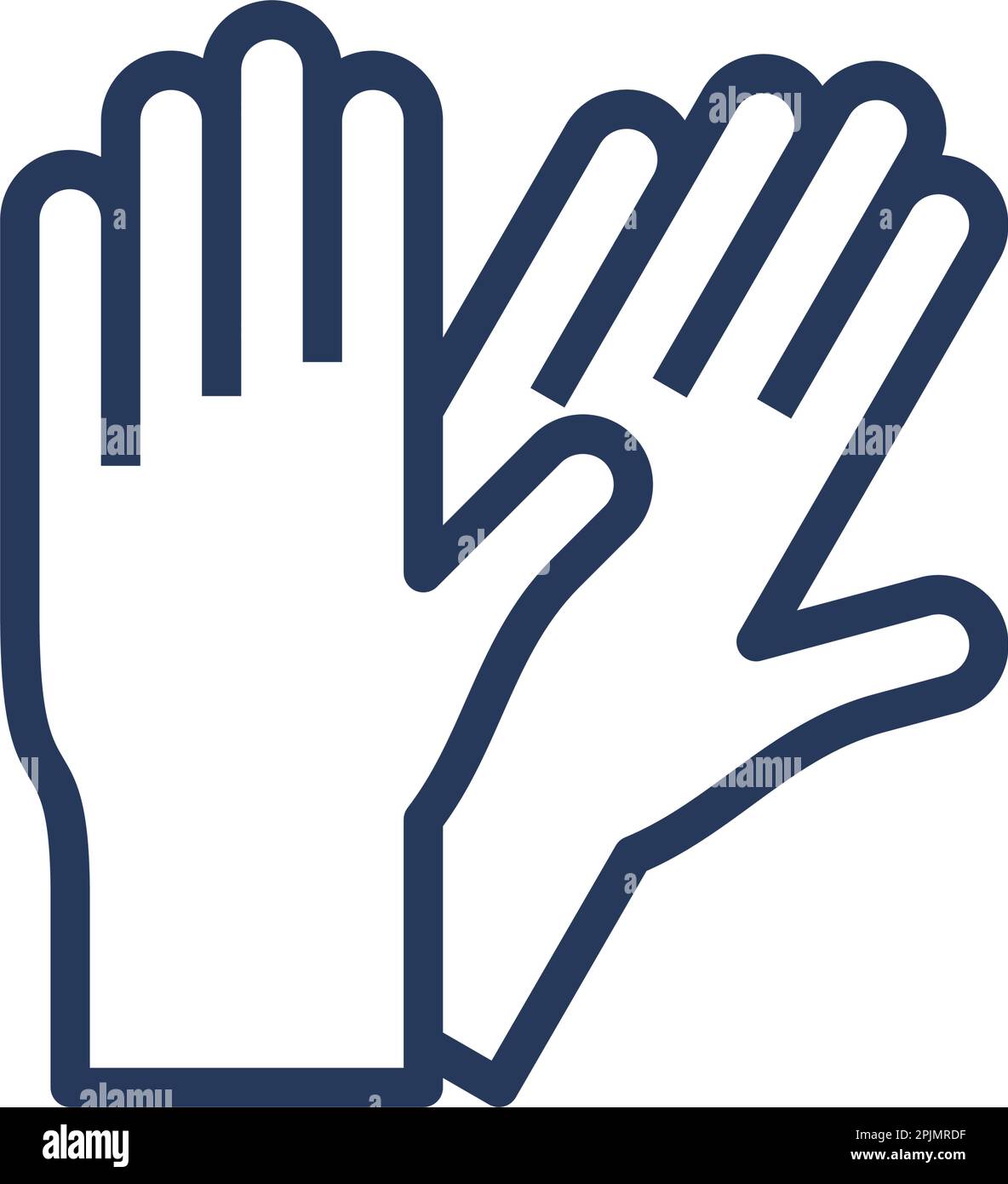 Surgical or medical latex gloves. Pair of rubber gloves line, outline ...