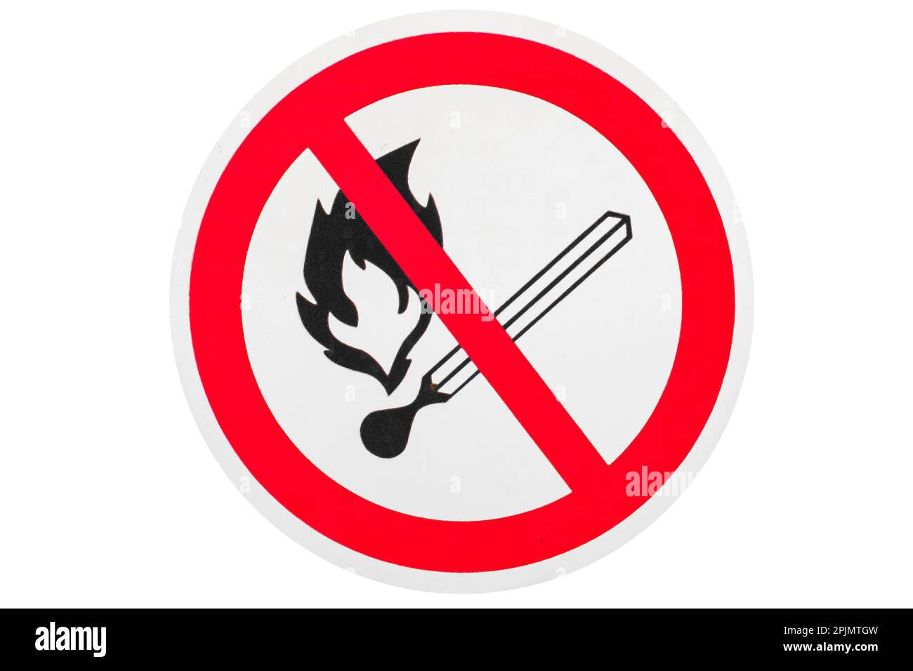 Photo round prohibitory sign isolated on white background. Starting ...