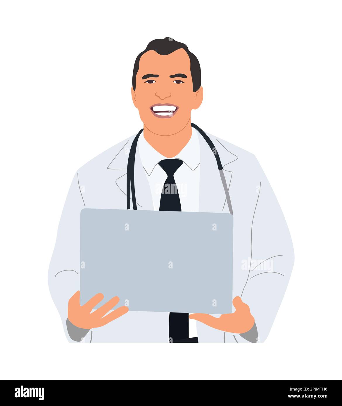 Male doctor character vector illustration on white Stock Vector Image ...