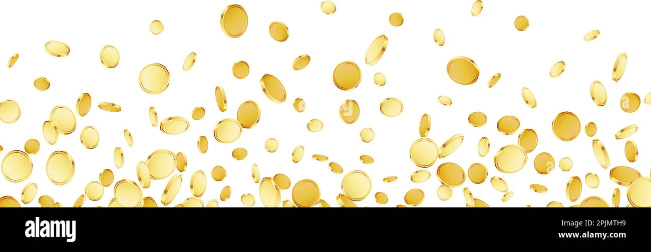 Coins splash background. Casino jackpot or win concept. Cash jump on ...