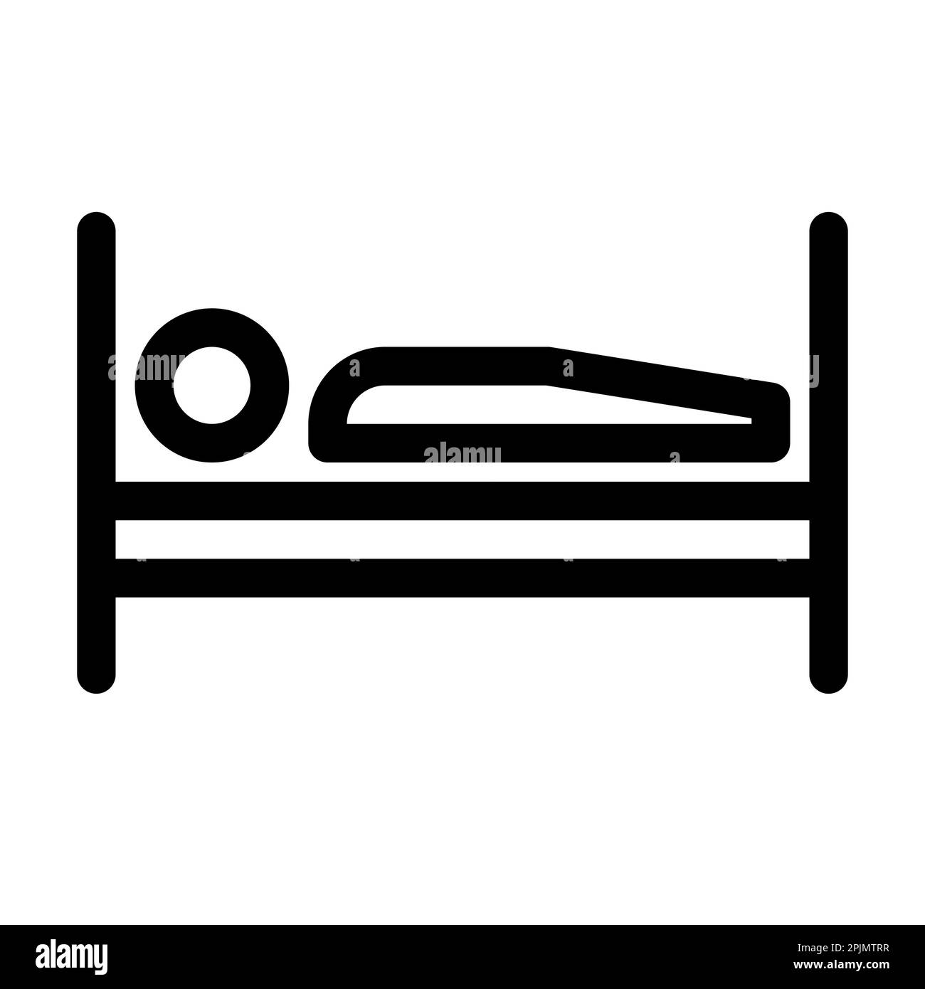 Patient on the bed line icon. Patient sign, symbol. Medical ward icon ...