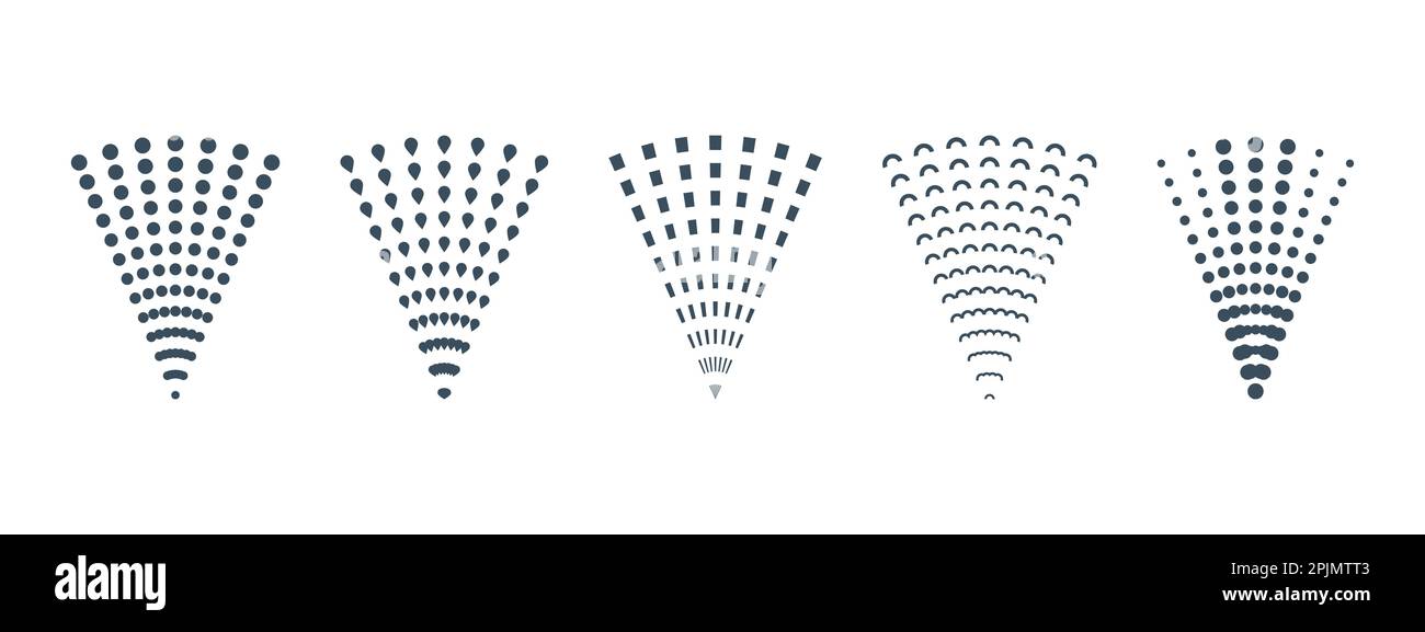 Spray icons set. Fluid, air spray symbol. Aerosol cloud symbol. Air or ...