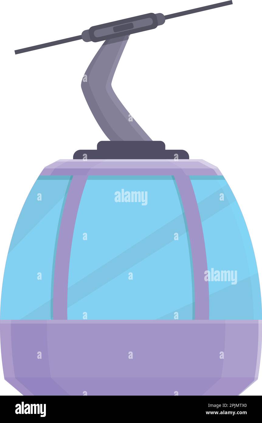 Ropeway ski lift icon cartoon vector. Cable travel. Snow cablecar Stock ...
