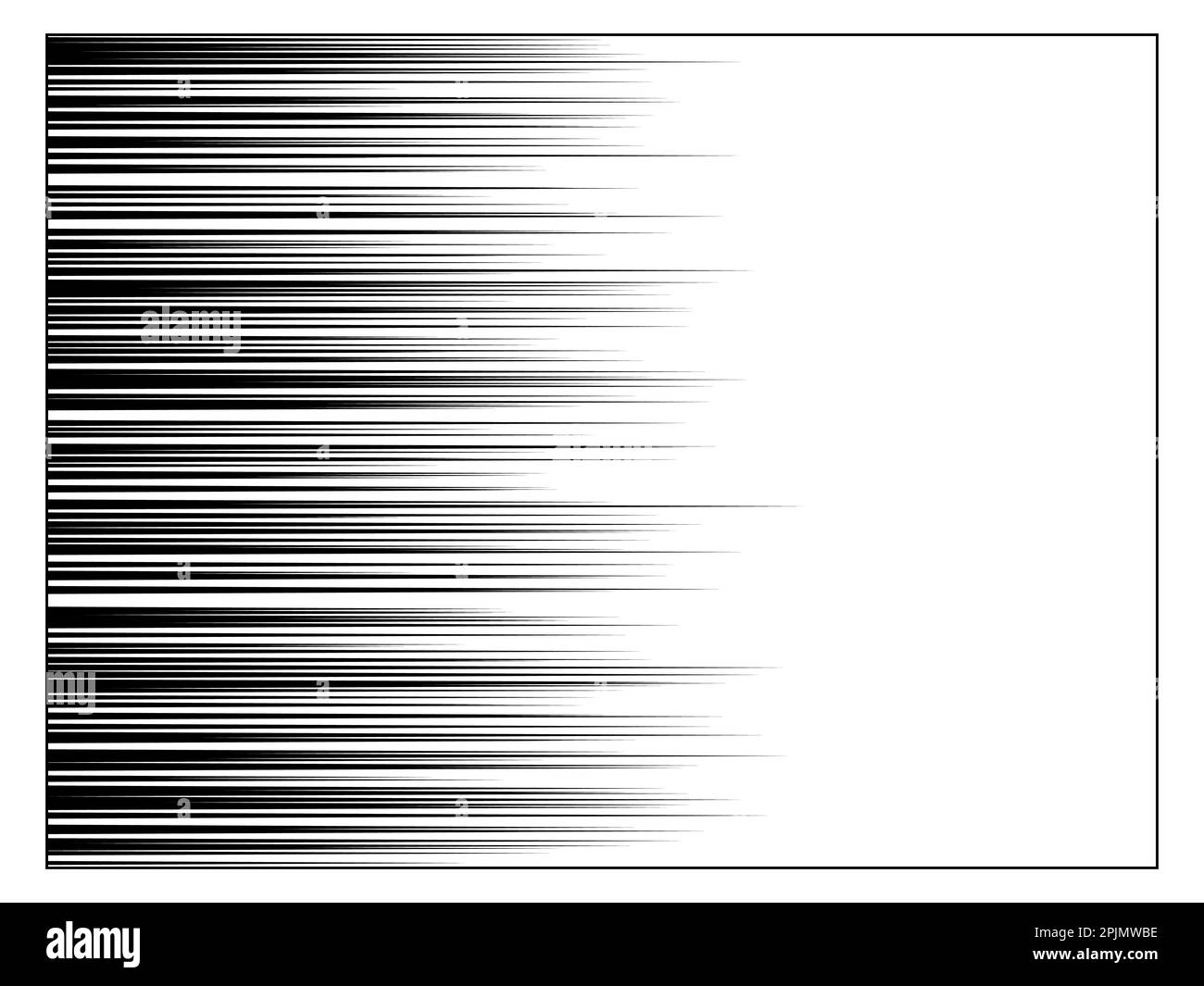 Horizontal line drawings. Speed lines, stripes for black manga book ...