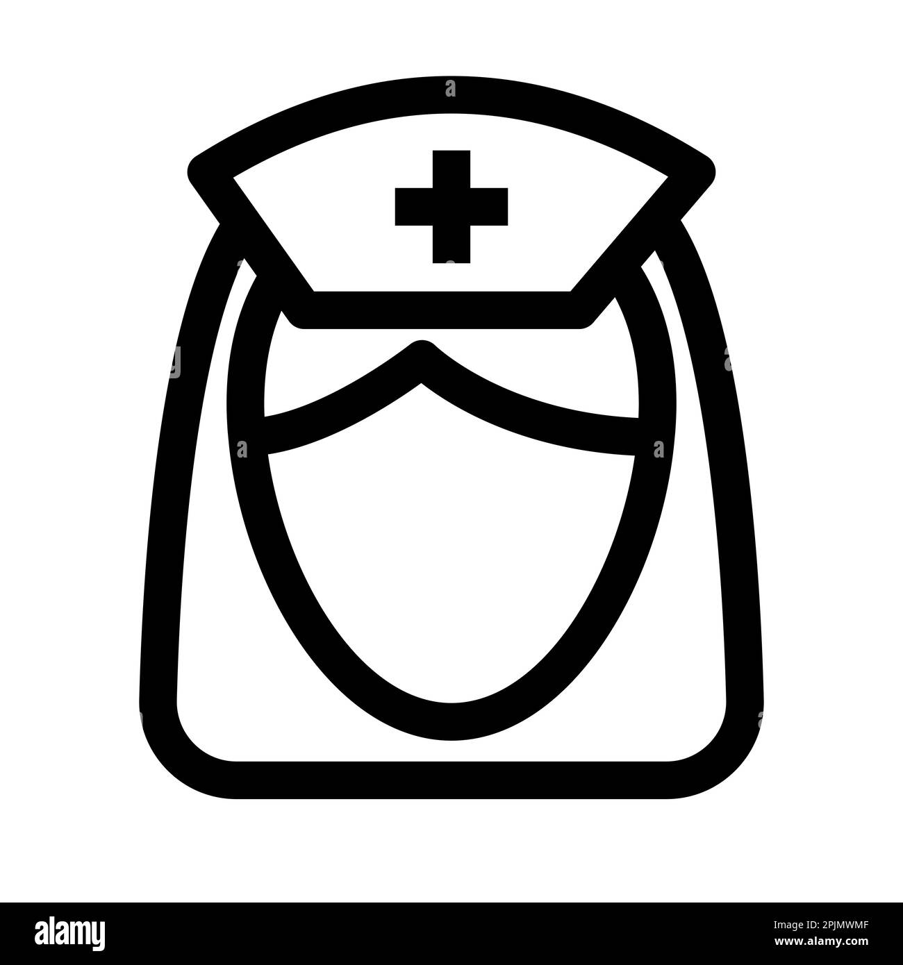 Nurse face line icon. Nurse, assistance or assistant symbol, sign or ...