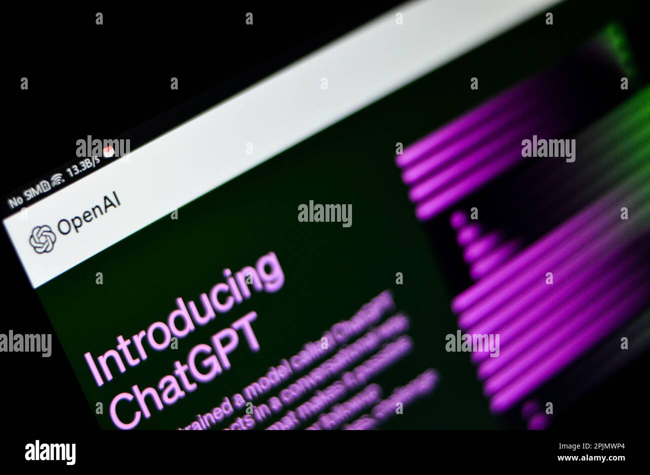 Tunis, Tunisia. 2nd Apr, 2023. Tunis, Tunisia. 02 April 2023. The ChatGPT artificial ...