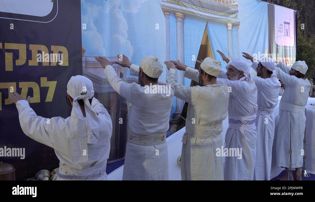 JERUSALEM, ISRAEL - APRIL 2: Religious Jews of the priestly caste ...
