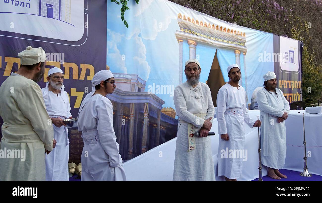 JERUSALEM, ISRAEL - APRIL 2: Religious Jews of the priestly caste ...