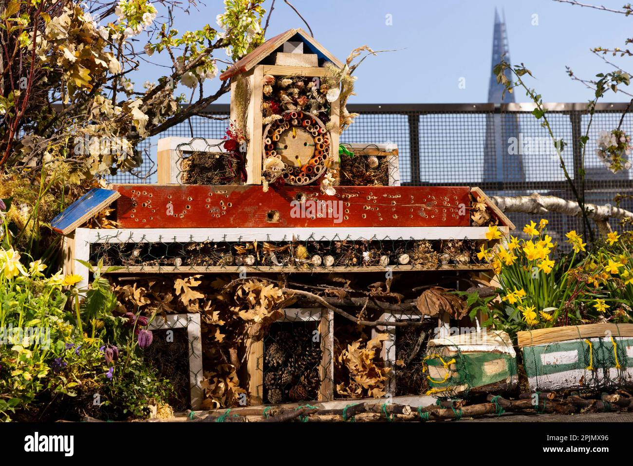 EDITORIAL USE ONLY The 'Bug Station', a new floral installation by ...