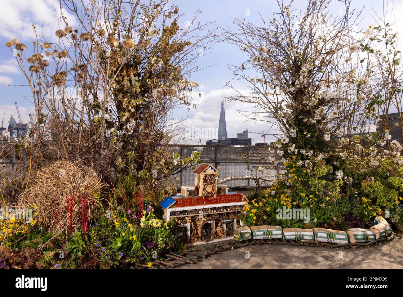 EDITORIAL USE ONLY The 'Bug Station', a new floral installation by ...