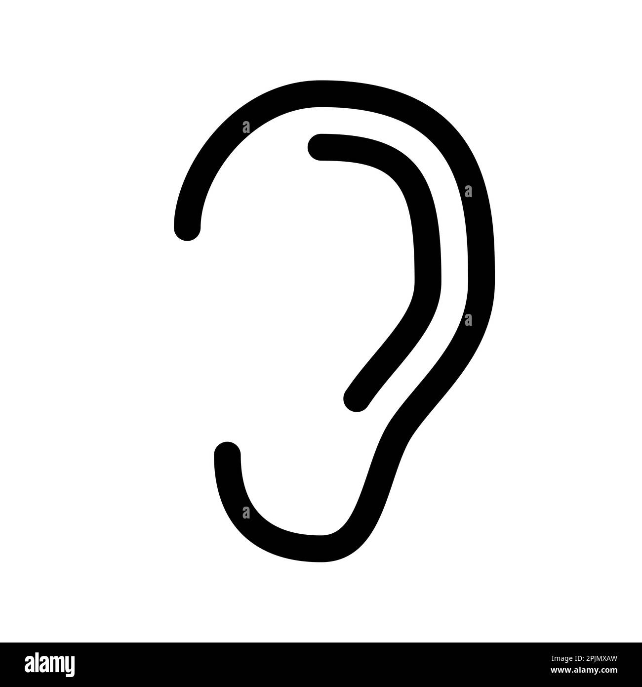 Ear sense icon. Ear symbol or sign. Human sense symbol. Human organ ...