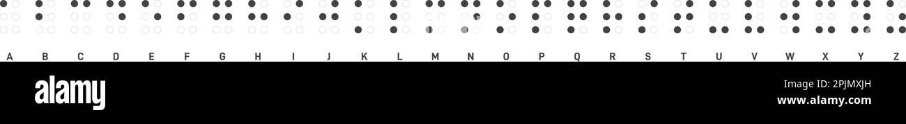 Braille alphabet, abc with letters, punctuation and numbers. Realistic ...