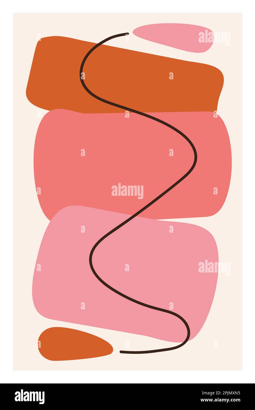 Abstract minimalist hand-drawn illustration. Shapes standing in stack ...